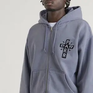 PARRA A Cross To Bear Zip Hoodie - Blue