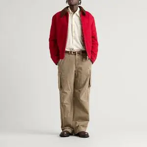 AMI Paris Cotton Twill Zipped Adc Jacket - Ruby Red
