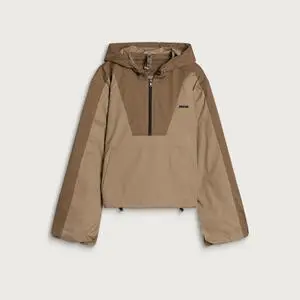 SKIMS Woven Cotton Half Zip Pullover - Desert