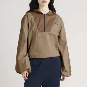 SKIMS Woven Cotton Half Zip Pullover - Desert