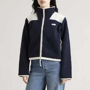 SKIMS Teddy Boxy Zip Up Jacket - Navy