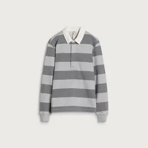 SKIMS Boyfriend Fleece Polo - Grey Heather Multi