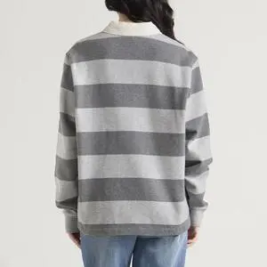 SKIMS Boyfriend Fleece Polo - Grey Heather Multi