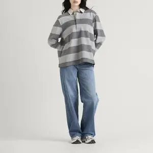SKIMS Boyfriend Fleece Polo - Grey Heather Multi
