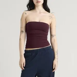 SKIMS Cotton Jersey Tube Top - Currant