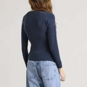 PEACHY DEN Cupro Balloon Sleeve Top