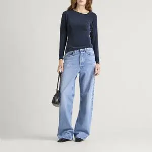 PEACHY DEN Cupro Balloon Sleeve Top