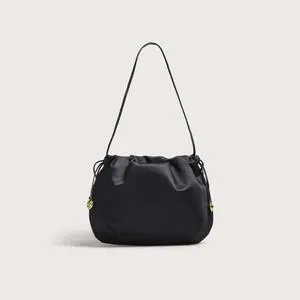 LIFFNER Charm Pouch Satin Shoulder Bag - Black/gold