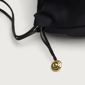 LIFFNER Charm Pouch Satin Shoulder Bag - Black/gold