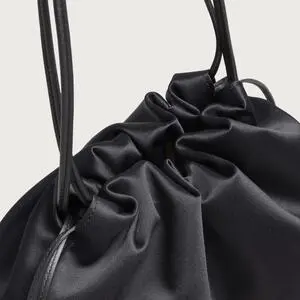 LIFFNER Charm Pouch Satin Shoulder Bag - Black/gold