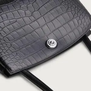 LIFFNER Pushlock Pouch Croc Embossed Shoulder Bag