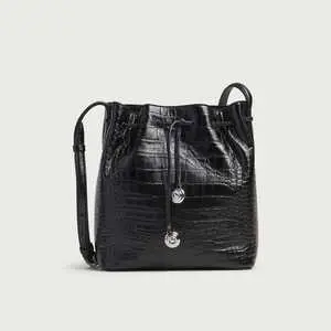 LIFFNER Charm Croc Embossed Bucket Bag