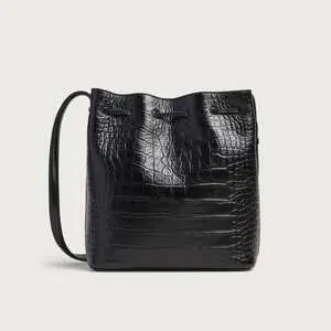 LIFFNER Charm Croc Embossed Bucket Bag