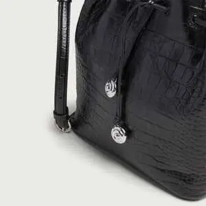 LIFFNER Charm Croc Embossed Bucket Bag