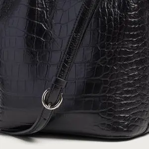 LIFFNER Charm Croc Embossed Bucket Bag