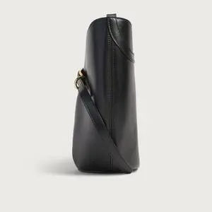 LIFFNER Belted Leather Bucket Bag - Black/gold
