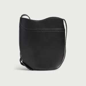 LIFFNER Belted Leather Bucket Bag - Black/gold