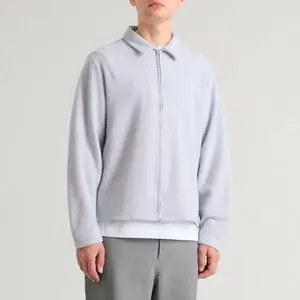 HIKING PATROL Edge Knit Zip Shirt - Lt Grey