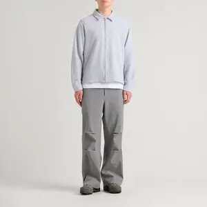 HIKING PATROL Edge Knit Zip Shirt - Lt Grey