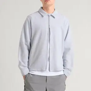 HIKING PATROL Edge Knit Zip Shirt - Lt Grey