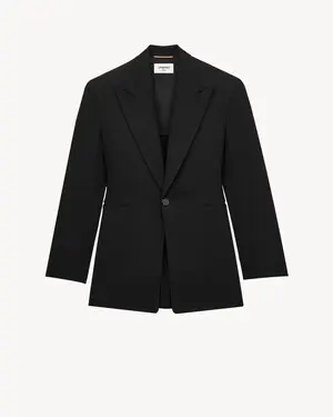 Saint Laurent Single-breasted Jacket In Wool Mélange