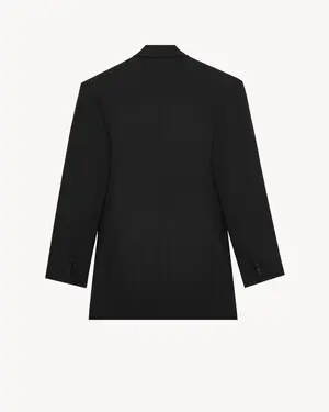 Saint Laurent Single-breasted Tuxedo Jacket In Grain De Poudre