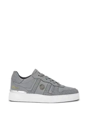 Philipp Plein Nubuck Low Top Sneakers Cocco - Grey
