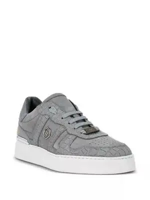 Philipp Plein Nubuck Low Top Sneakers Cocco