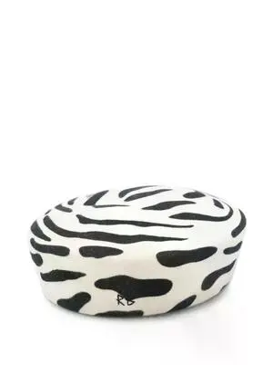Ruslan Baginskiy Zebra-print Felt Beret