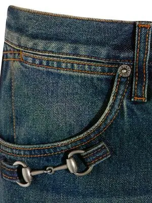 Gucci Horsebit Low-rise Jeans - Blue