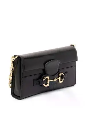 Gucci Horsebit Ristretto Medium Shoulder Bag - Black