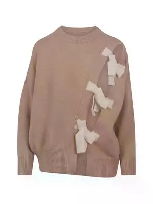 JOVONNA Brighton Bow-detail Cut-out Sweater - Neutrals