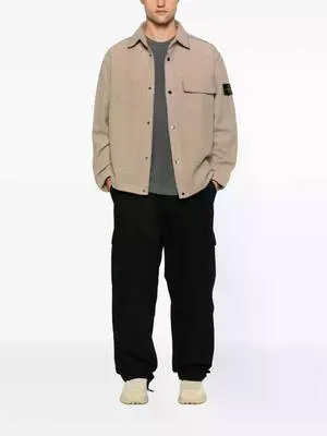 Stone Island Logo-patch Button-up Shirt - Neutrals