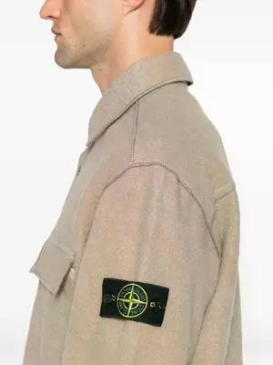 Stone Island Logo-patch Button-up Shirt
