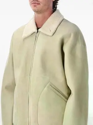 Auralee Shearling-collar Leather Jacket