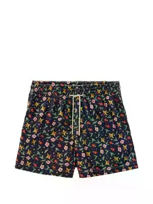 ARRELS BARCELONA Navy Gardens Floral-print Swim Shorts - Blue
