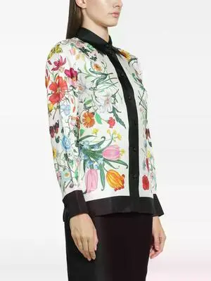 Gucci Printed Silk Shirt - White