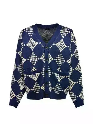 BREATH Diamond-knit Cardigan - Blue