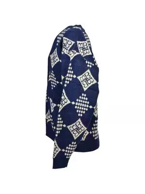 BREATH Diamond-knit Cardigan - Blue