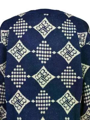 BREATH Diamond-knit Cardigan - Blue