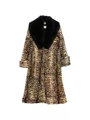Nour Hammour Nina Tiger-print Shearling Coat - Neutrals