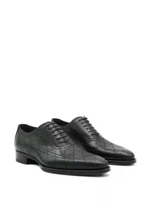 Gucci Lace-up Shoes With Lasered Gg - Black
