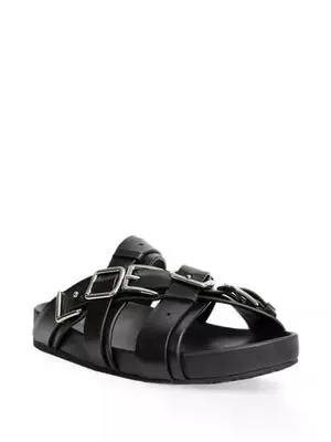Loewe Type Buckle-fastening Leather Sandals