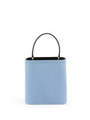 Prada 2019-2026 Saffiano Cuir Panier Bucket Bag - Blue