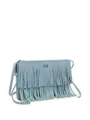 Bimba Y Lola Small Sky- Leather Fringed Clutch Bag