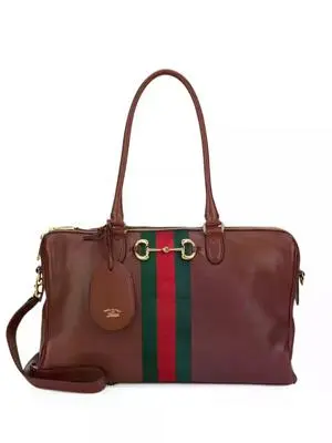 Gucci Large Boston Suede Shoulder Bag - Brown