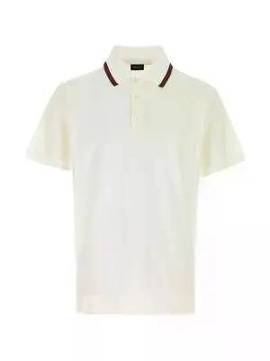 Gucci Web-stripe Piqué Polo Shirt - White