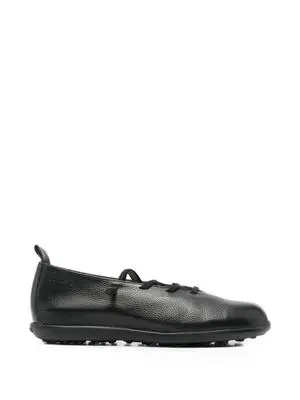 WONDERS Lace-up Leather Ballet Flats - Black