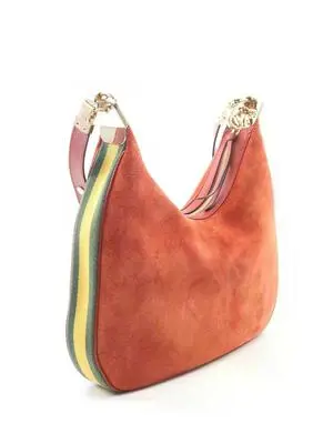 Gucci 2000-2015 Medium Suede Web Attache Crossbody Bag