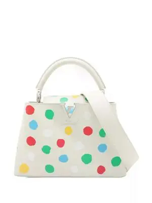 LOUIS VUITTON 2021-2026 Yayoi Kusama Clemence Capucines Bb Satchel - White